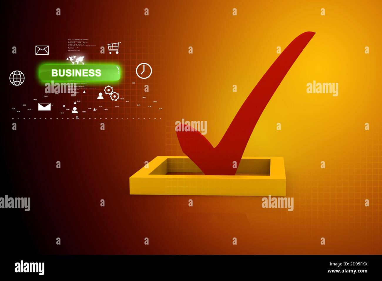 3d multi use check box with check Stock Photo - Alamy