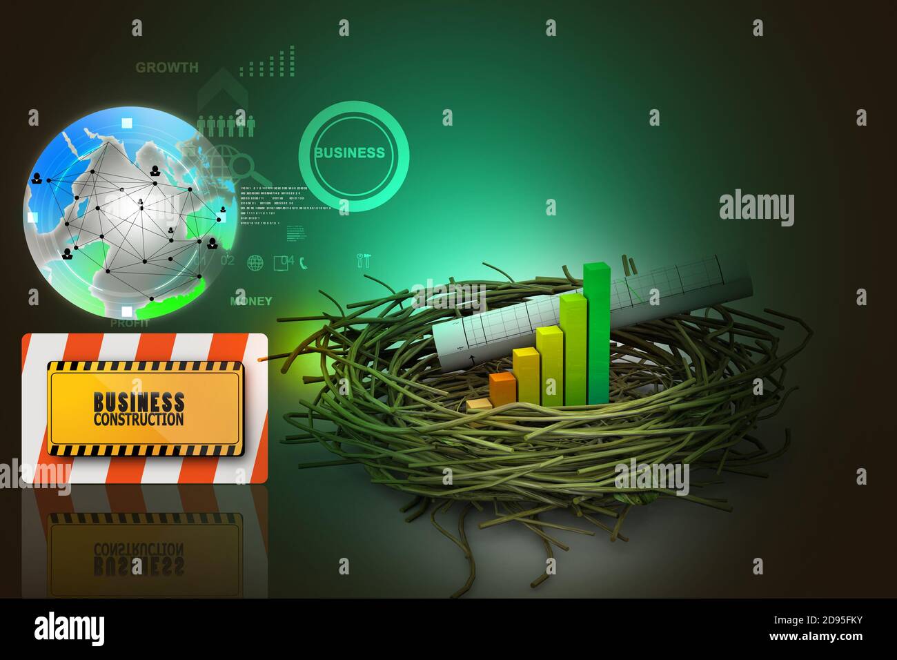 Business chart an graph on nest Stock Photo - Alamy