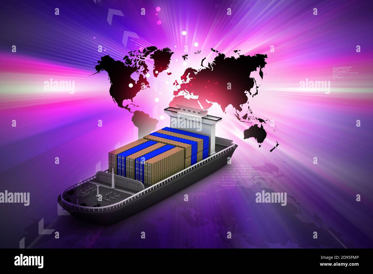 3d cargo ship Stock Photo - Alamy