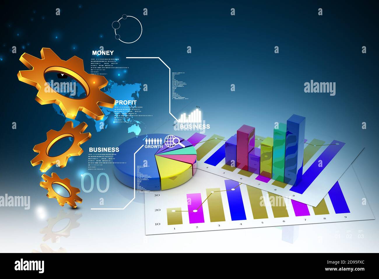 Business graph with chart Stock Photo - Alamy
