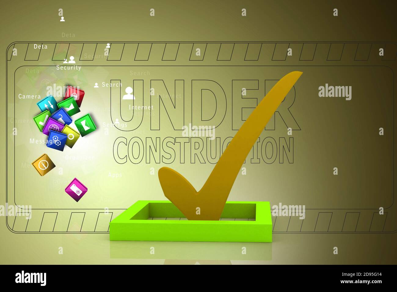 3d multi use check box with check Stock Photo - Alamy