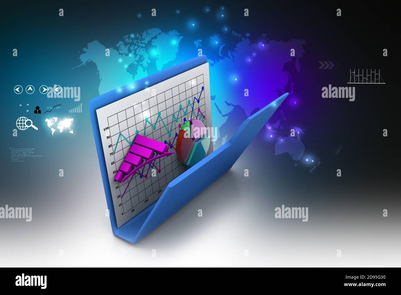 folder with diagram, chart, graph Stock Photo - Alamy