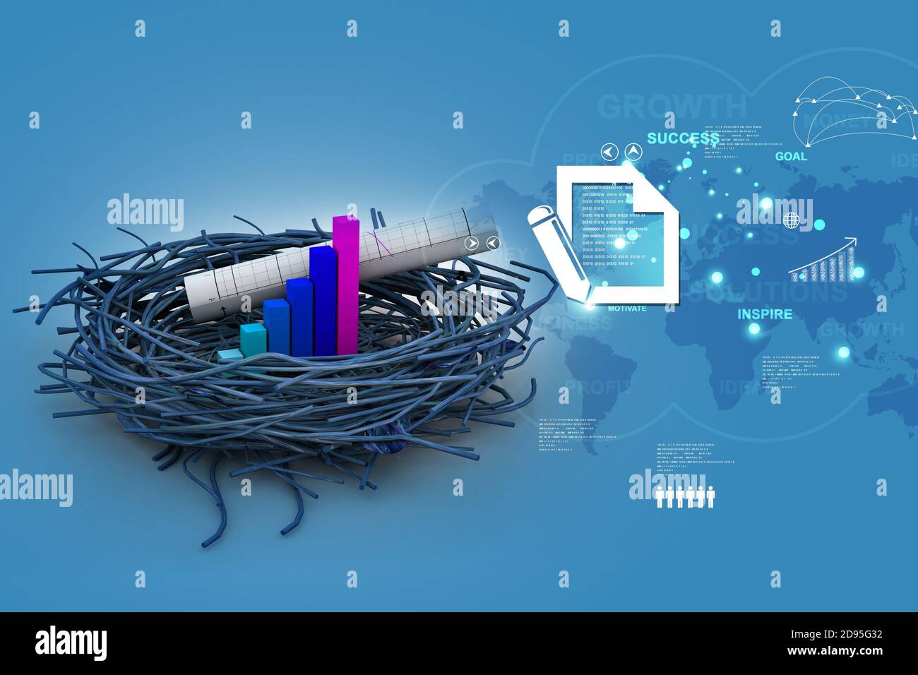 Business chart an graph on nest Stock Photo - Alamy