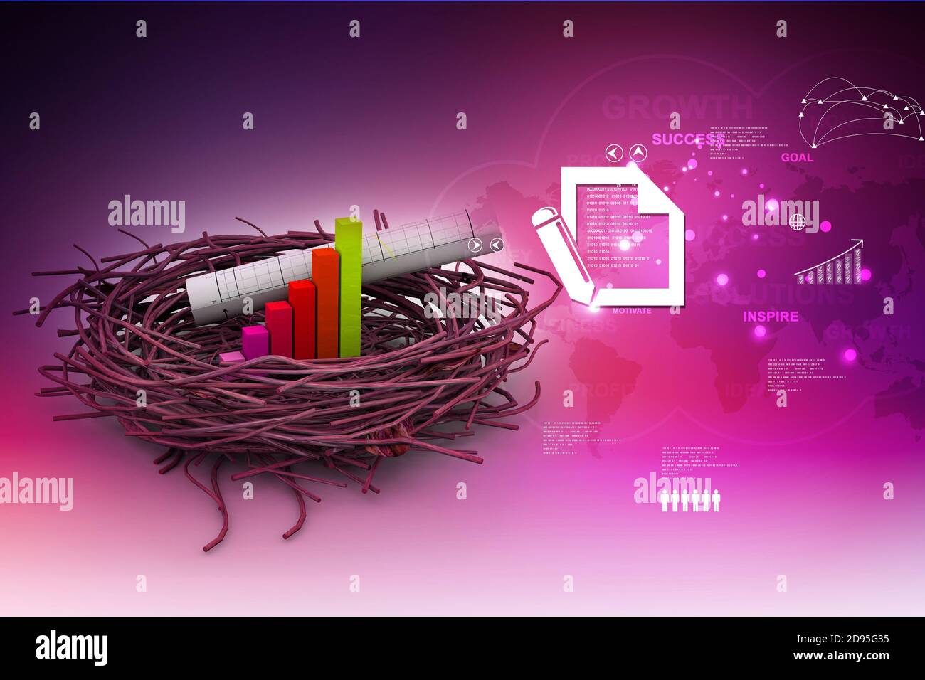 Business chart an graph on nest Stock Photo - Alamy