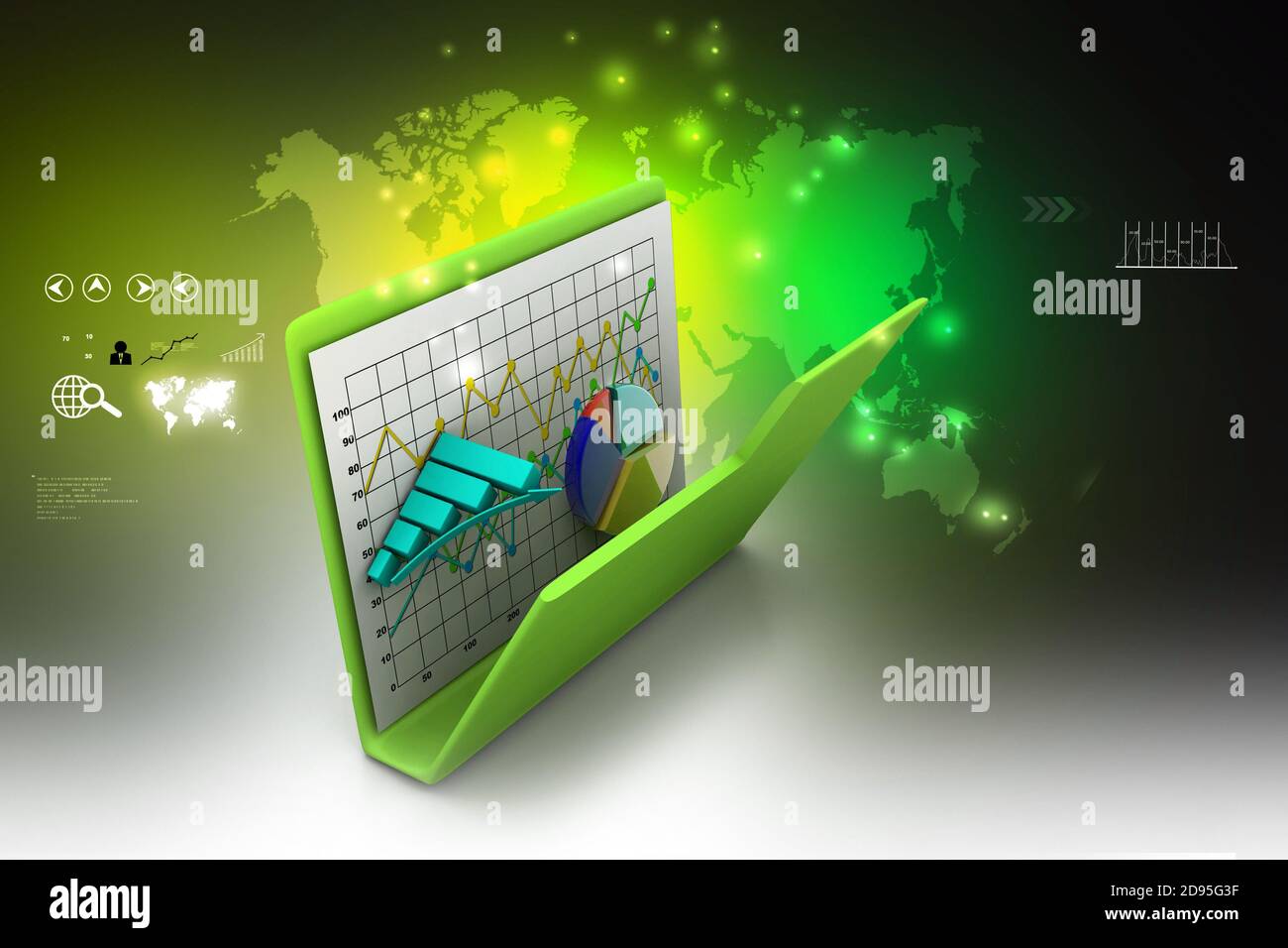 folder with diagram, chart, graph Stock Photo - Alamy