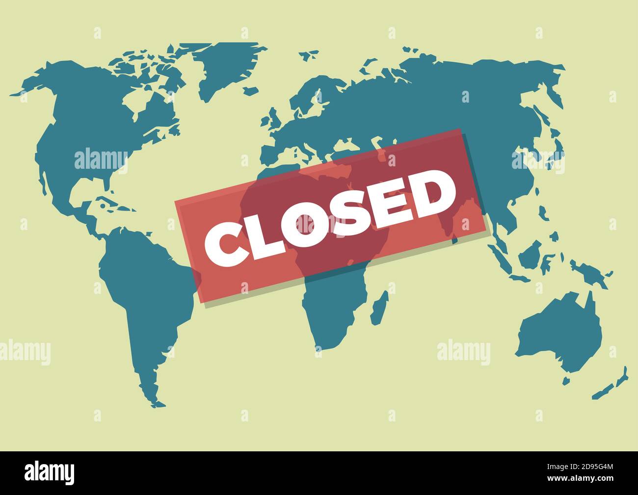 Isolation of the world due to the Coronavirus epidemic. Plaque with the ...