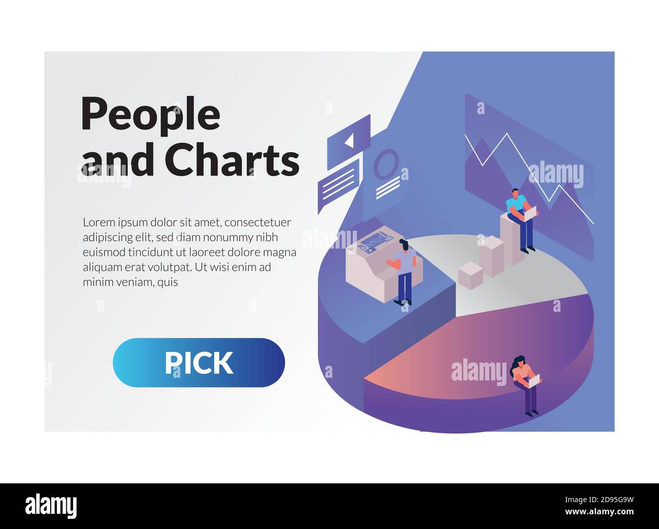people and charts in statistics pie vector illustration design Stock ...