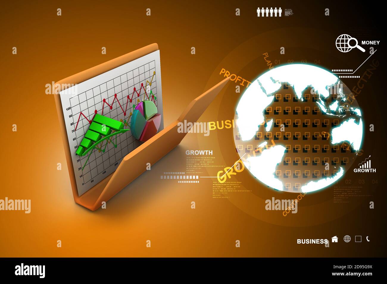 folder with diagram, chart, graph Stock Photo - Alamy