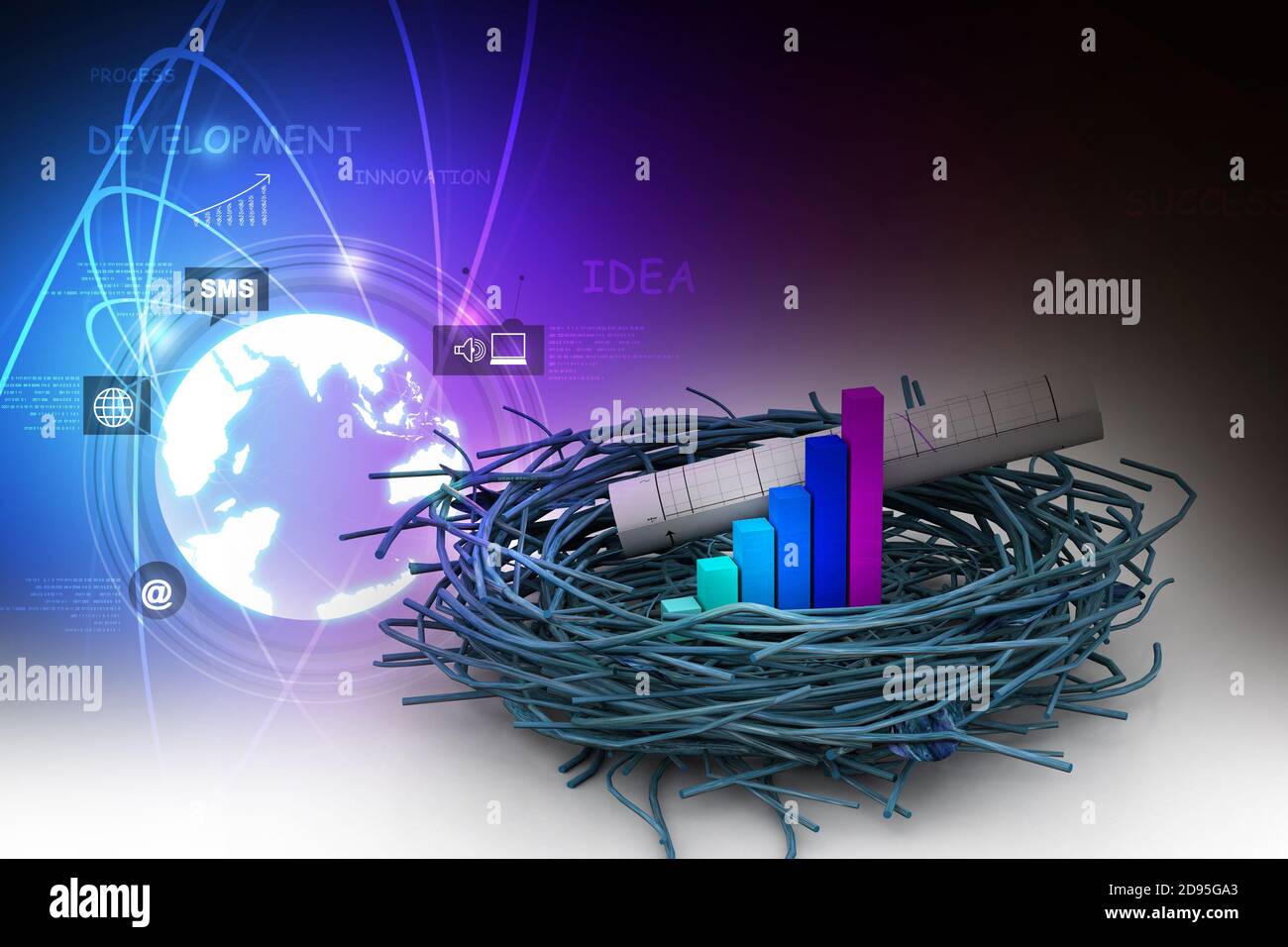 Business chart an graph on nest Stock Photo - Alamy