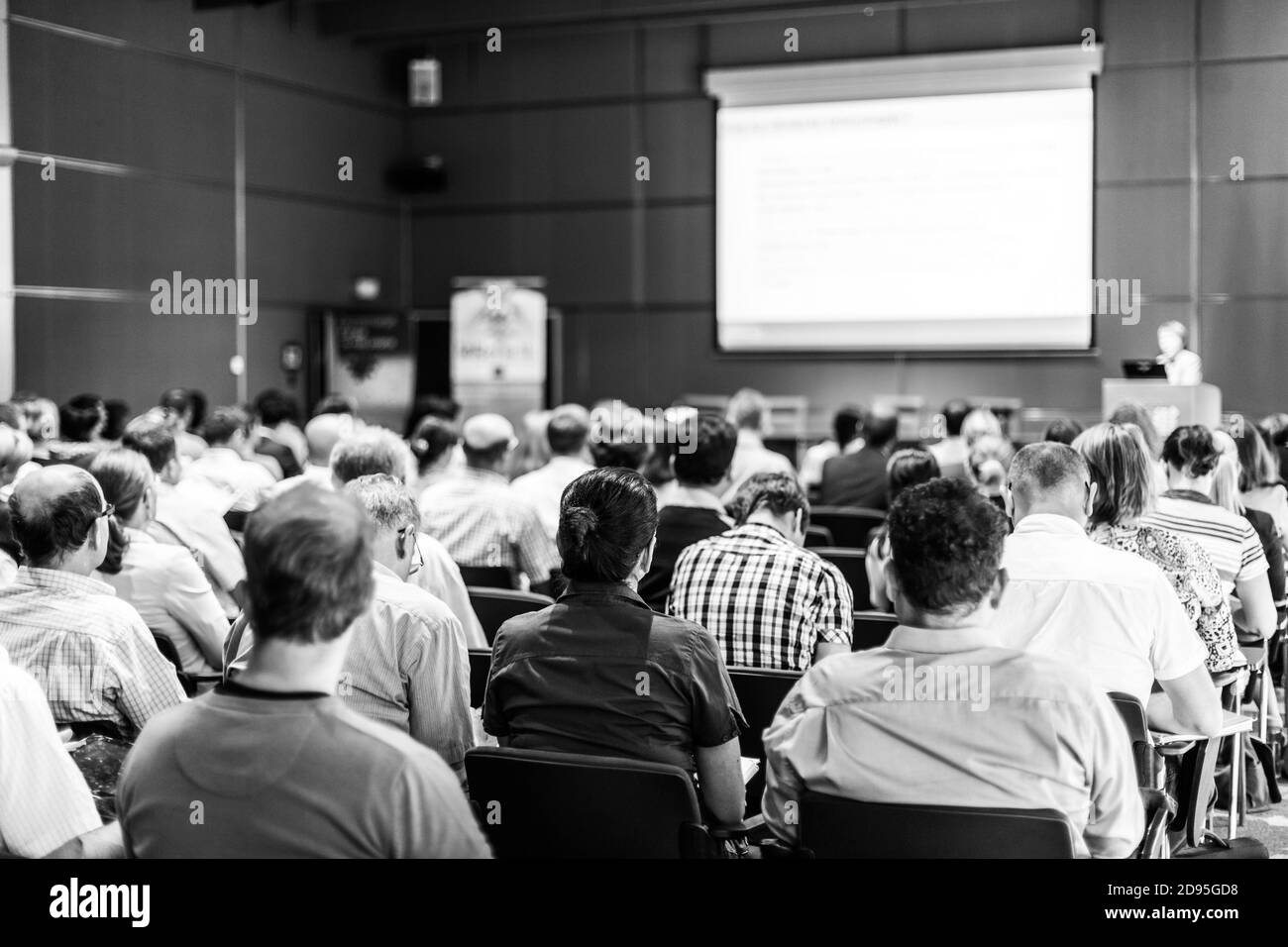 Lecture discussion in group Black and White Stock Photos & Images - Alamy