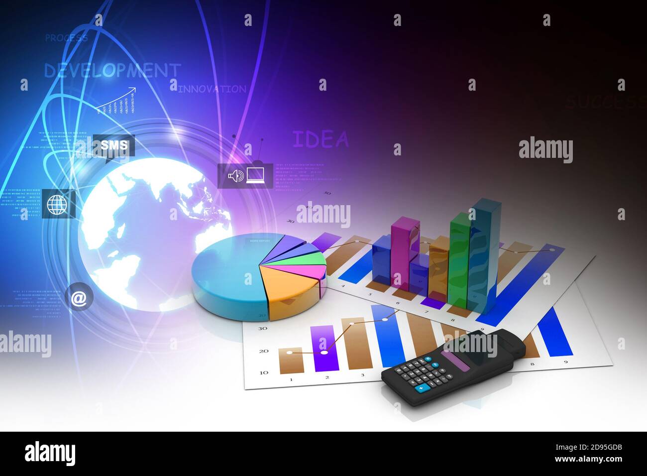 Business graph with chart Stock Photo - Alamy