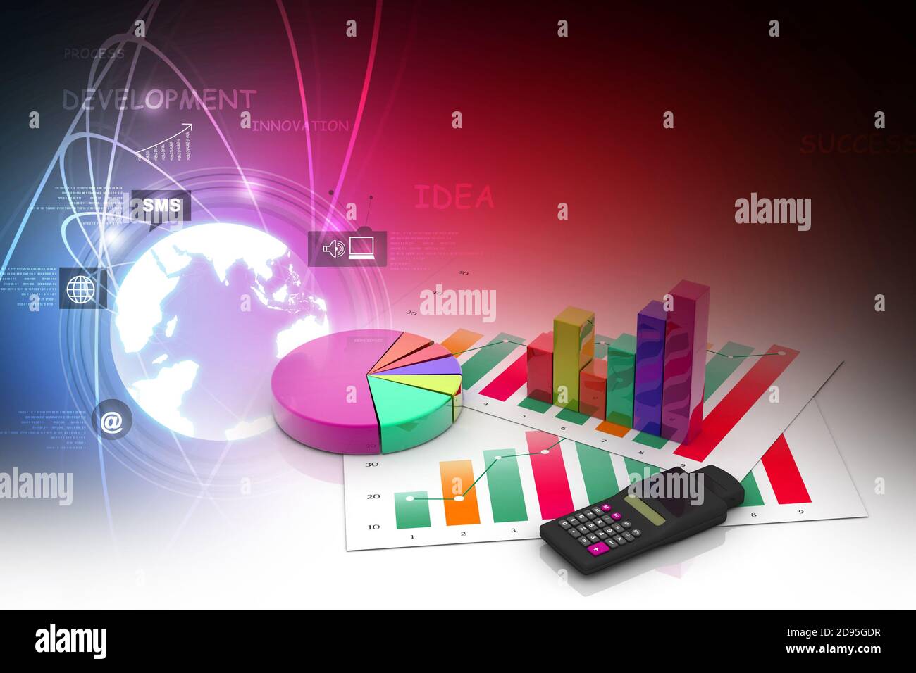 Business graph with chart Stock Photo - Alamy