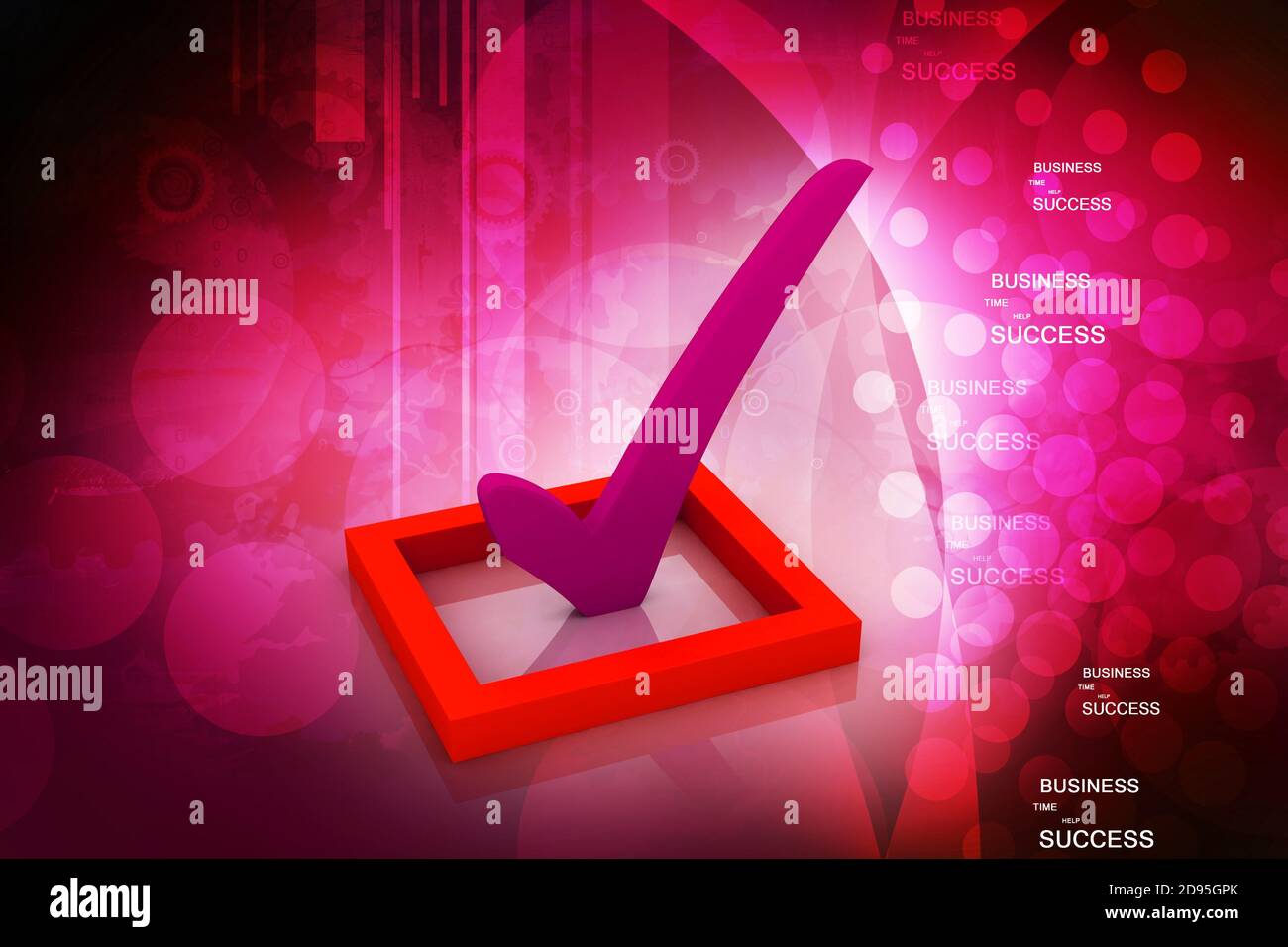 3d multi use check box with check Stock Photo - Alamy