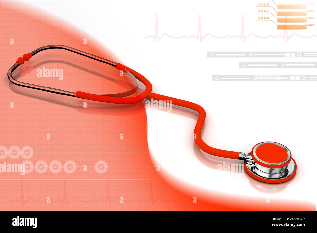 3d multi use stethoscope in white background Stock Photo - Alamy