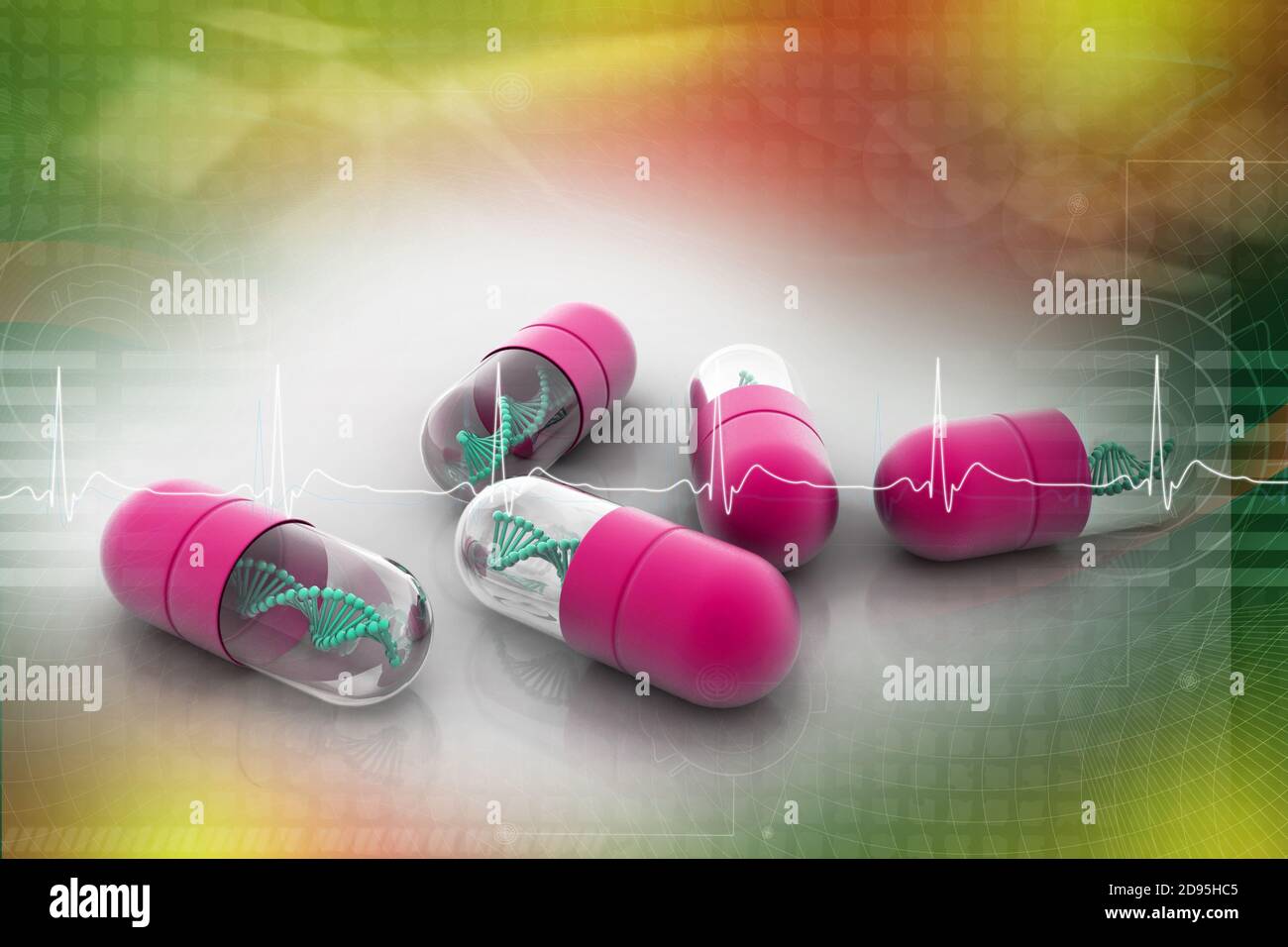 3d illustration of Dna inside the capsule Stock Photo - Alamy