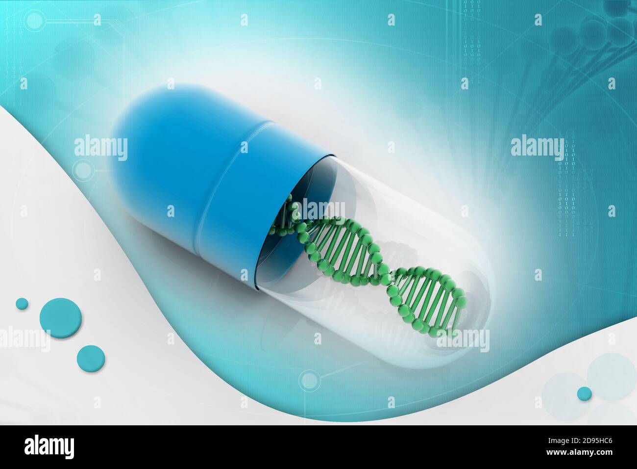 3d illustration of Dna inside the capsule Stock Photo - Alamy