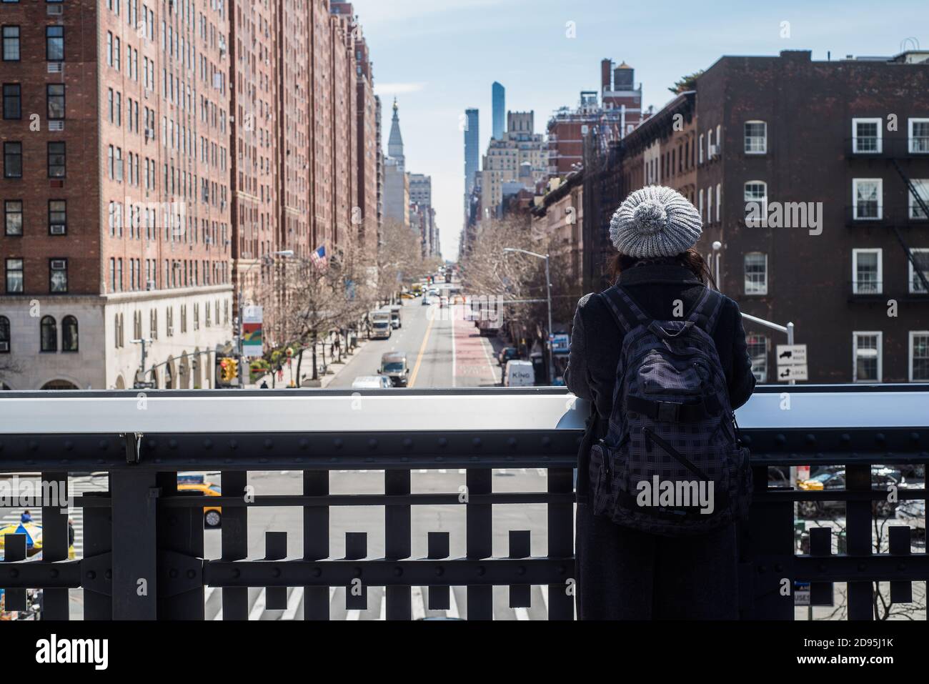Woman on a bridge Stock Photo - Alamy