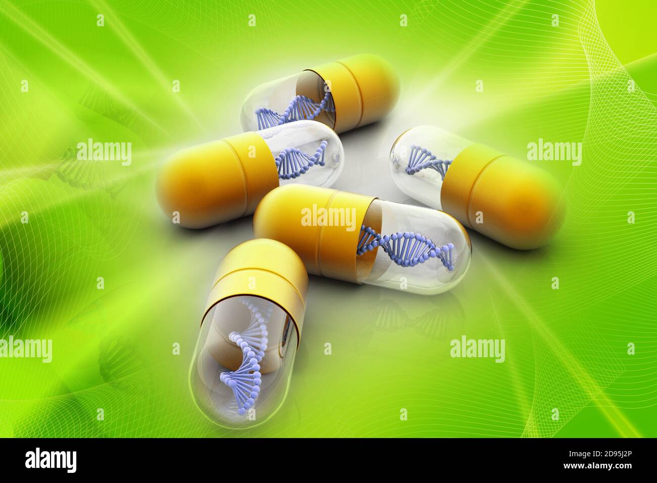 3d illustration of Dna inside the capsule Stock Photo - Alamy