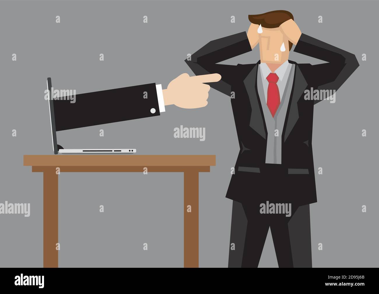 Businessman gets scolded by the online comments. Concept of corporate ...