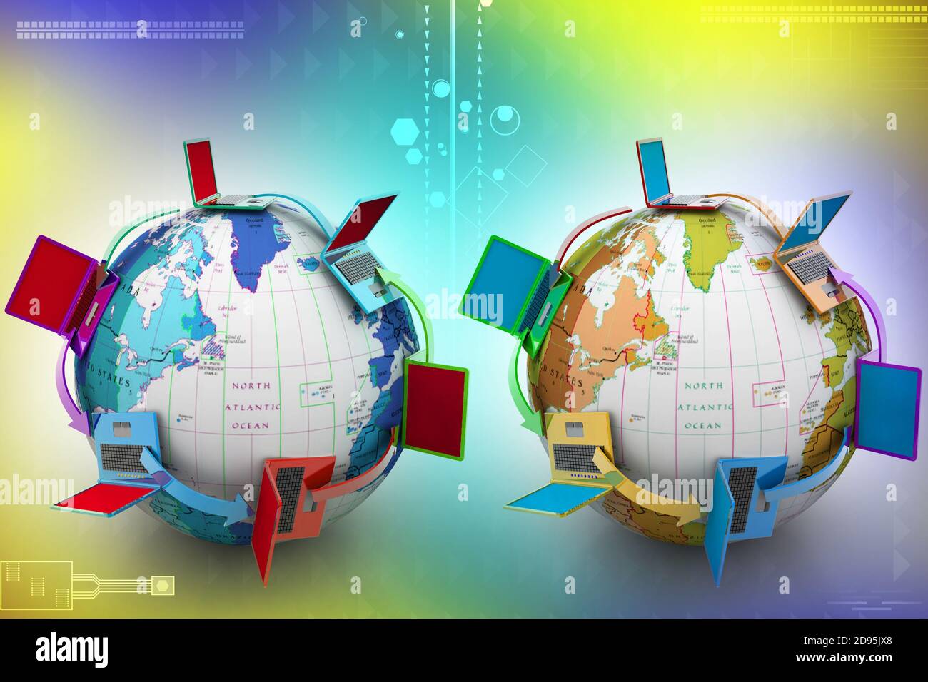 Computer network around the world Stock Photo - Alamy