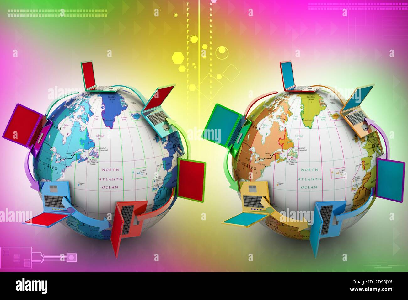 Computer network around the world Stock Photo - Alamy