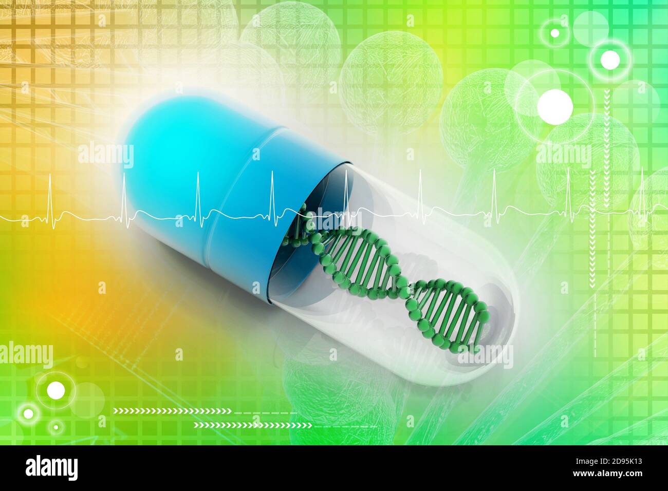 3d illustration of Dna inside the capsule Stock Photo - Alamy