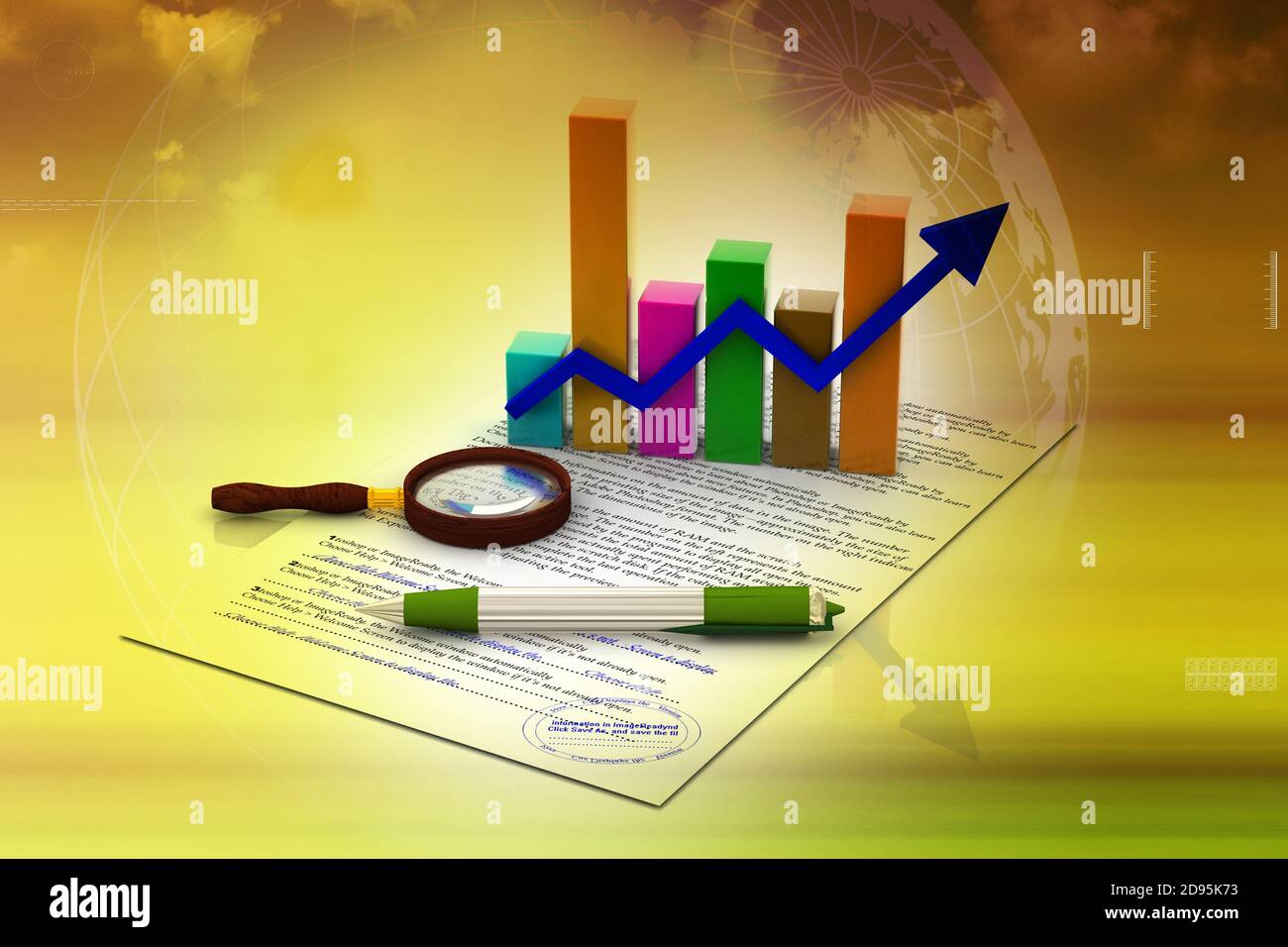 Business graph analyzing Stock Photo - Alamy