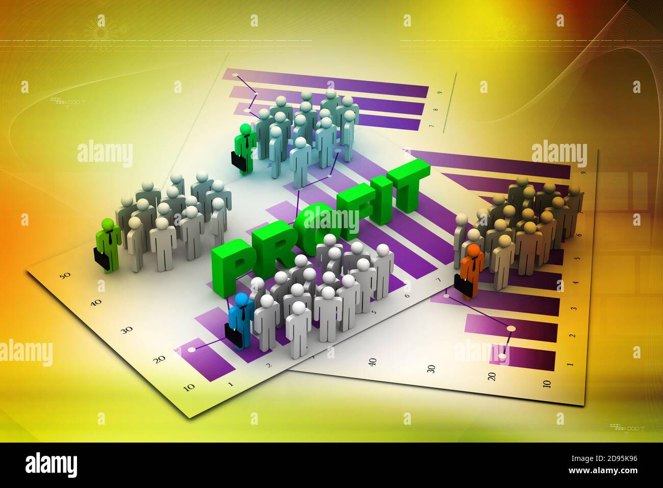 Business people with profit chart Stock Photo - Alamy