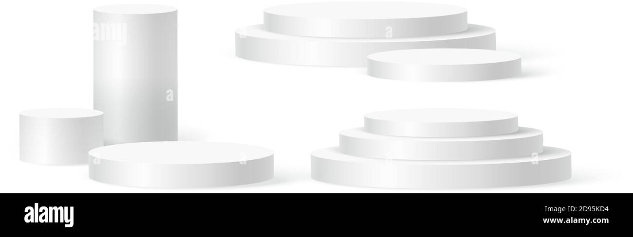 Cylinder podium scene, winner pedestal. White cylinder template for ...