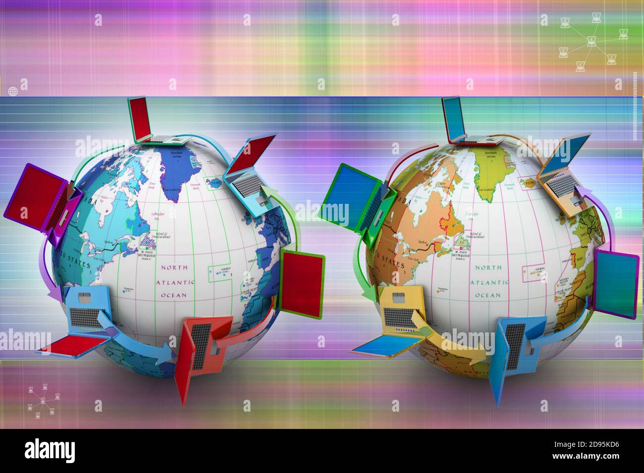 Computer network around the world Stock Photo - Alamy