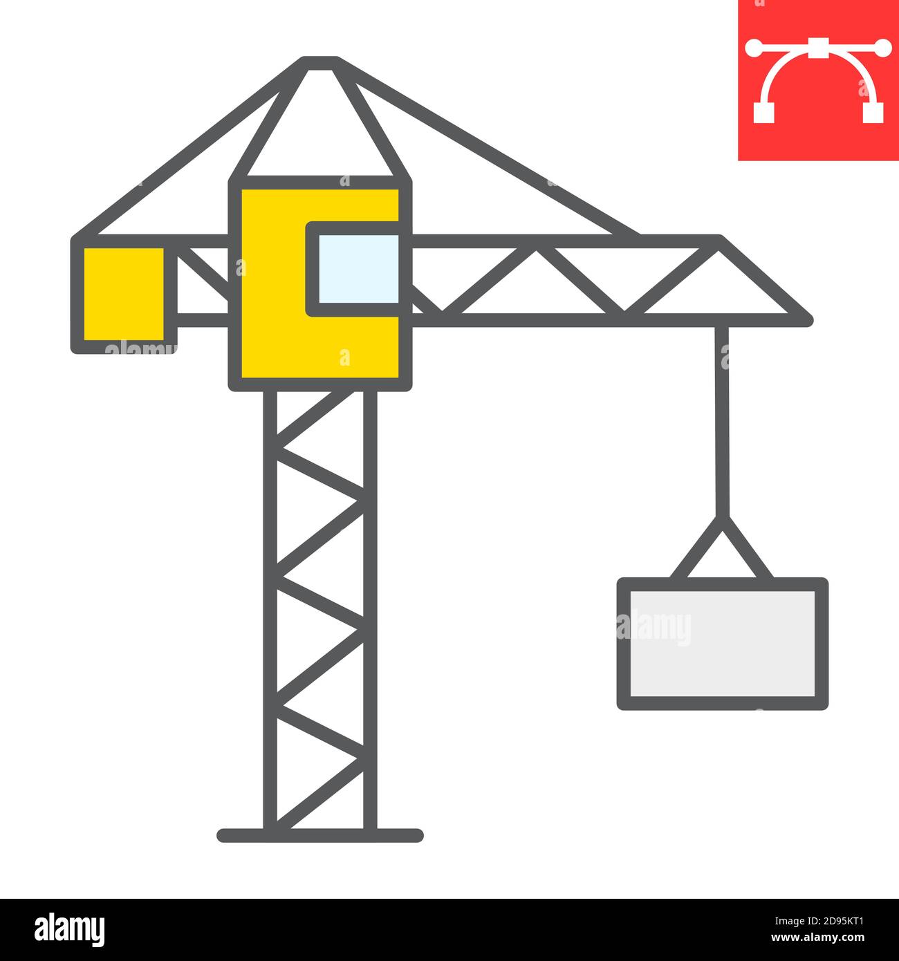 Construction crane color line icon, construction and industry, building ...