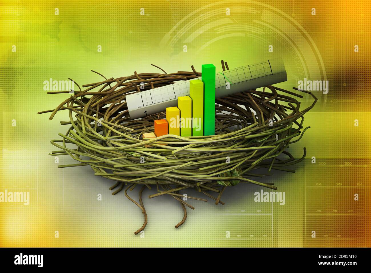 Business chart an graph on nest Stock Photo - Alamy