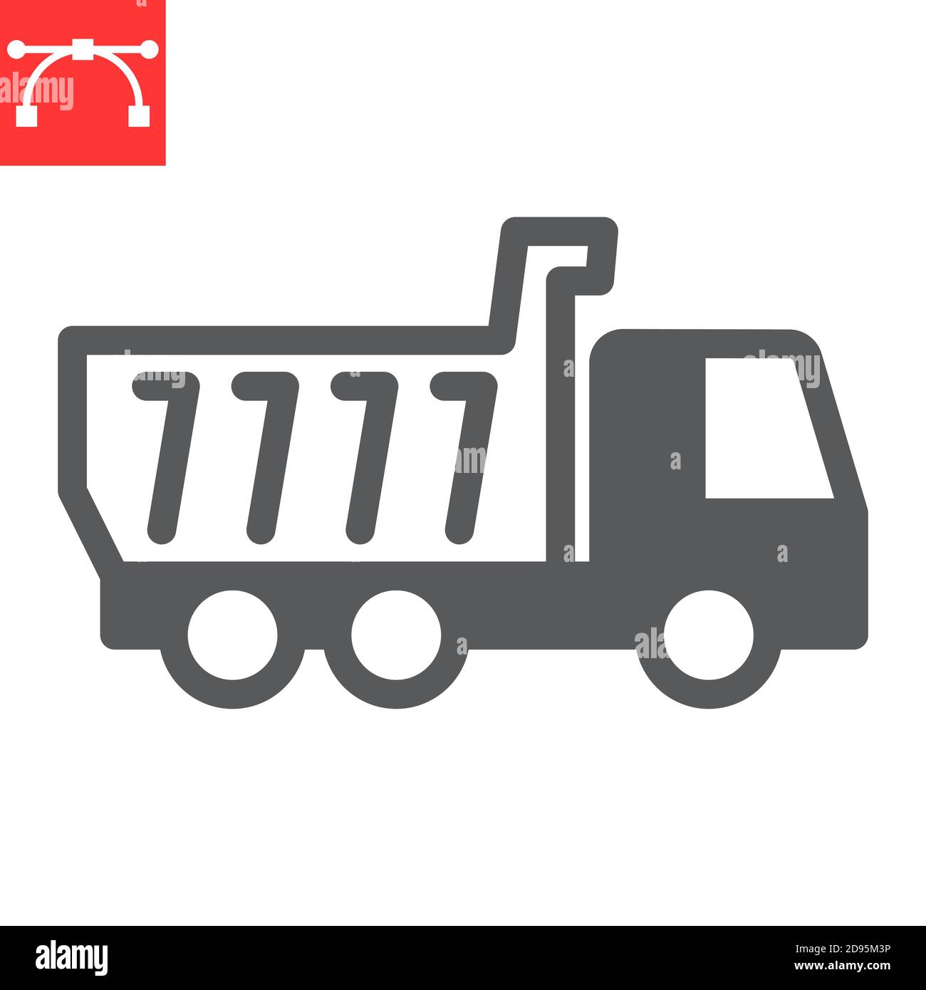 Tipper truck glyph icon, construction and industry, truck sign vector ...