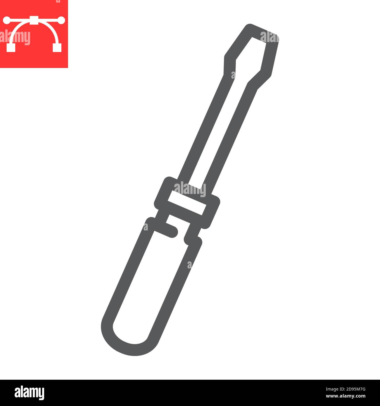 Screwdriver line icon, construction and tool, service sign vector ...