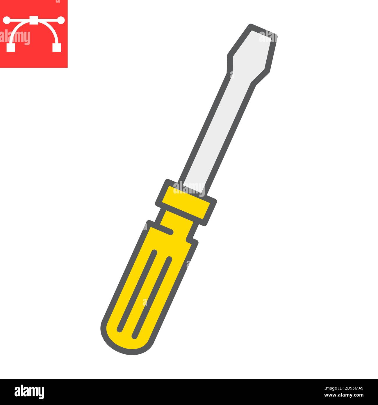 Screwdriver color line icon, construction and tool, service sign vector ...