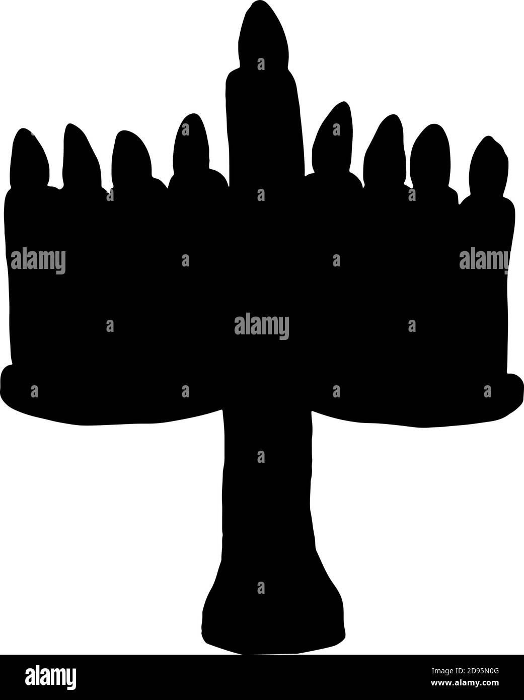 Black silhouette of Hanukkah. Candles. menorah. Jewish Hanuka Vector ...