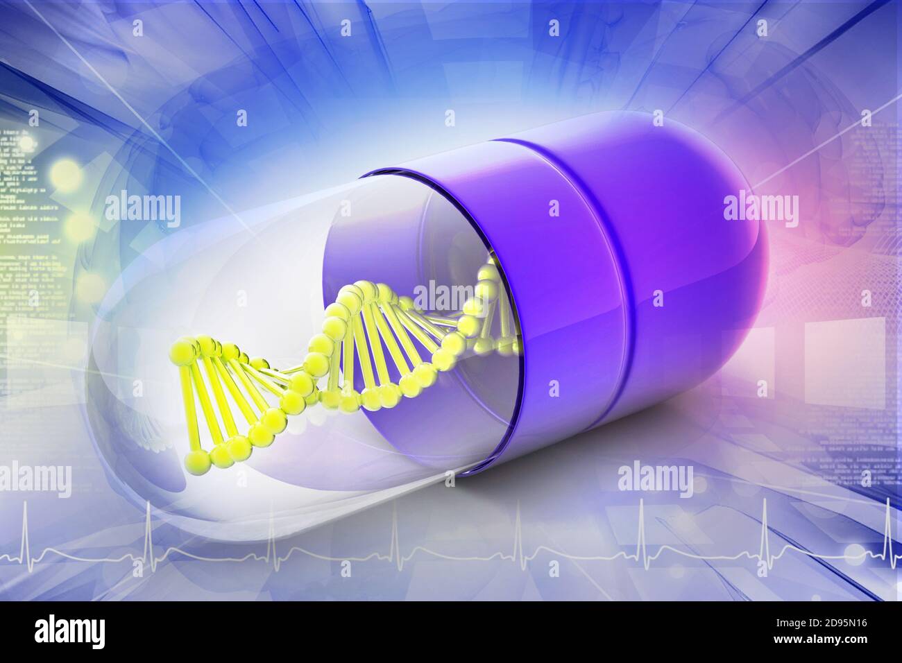 3d illustration of Dna inside the capsule Stock Photo - Alamy