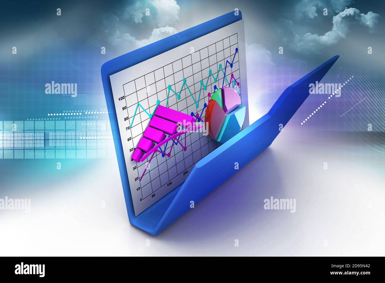 folder with diagram, chart, graph Stock Photo - Alamy