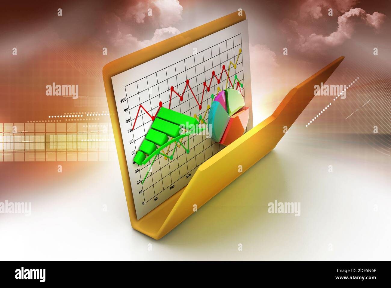 folder with diagram, chart, graph Stock Photo - Alamy