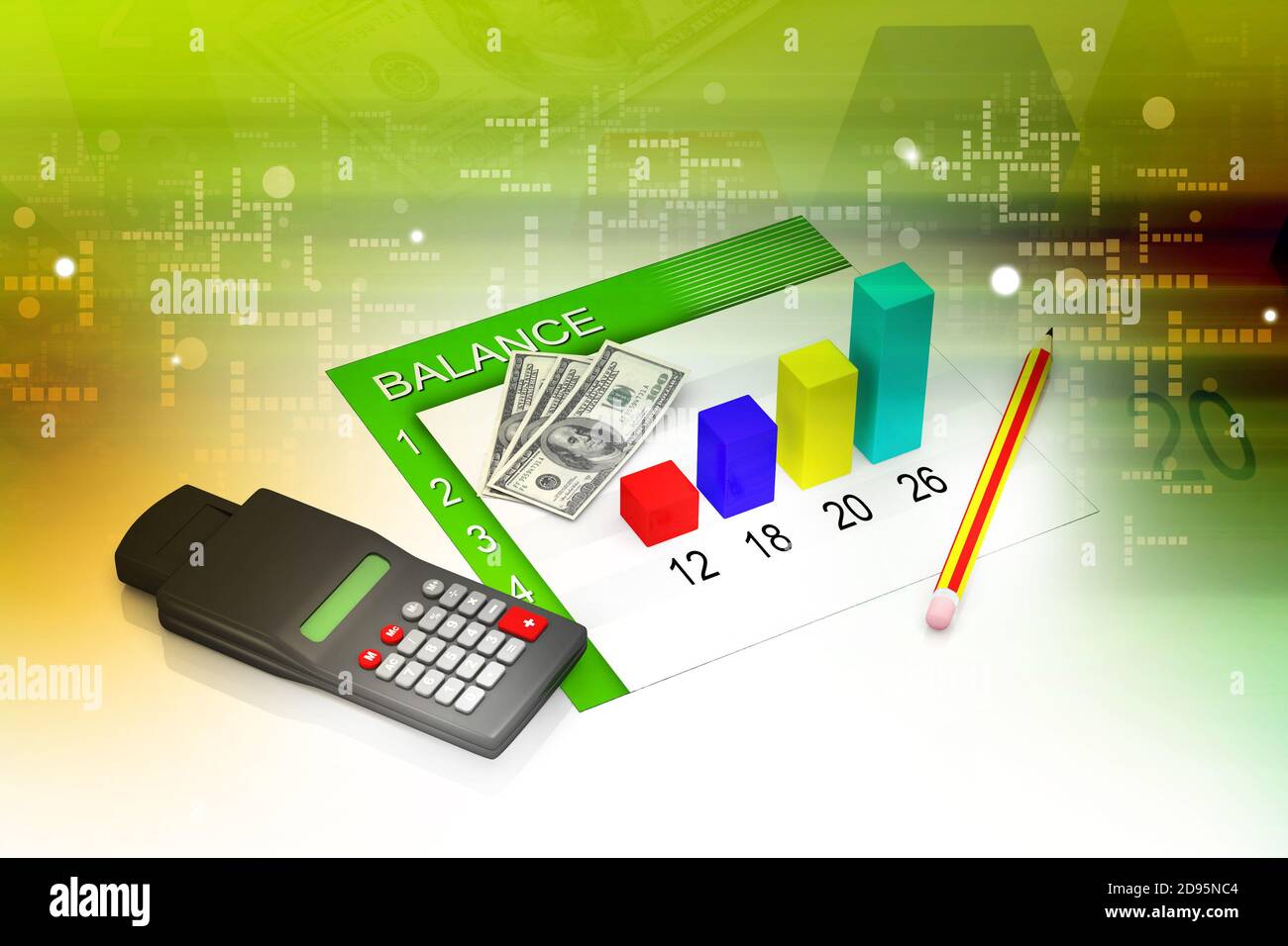 Financial graph, chart with money Stock Photo - Alamy