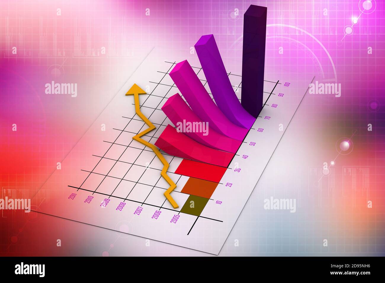 business graph with chart Stock Photo - Alamy