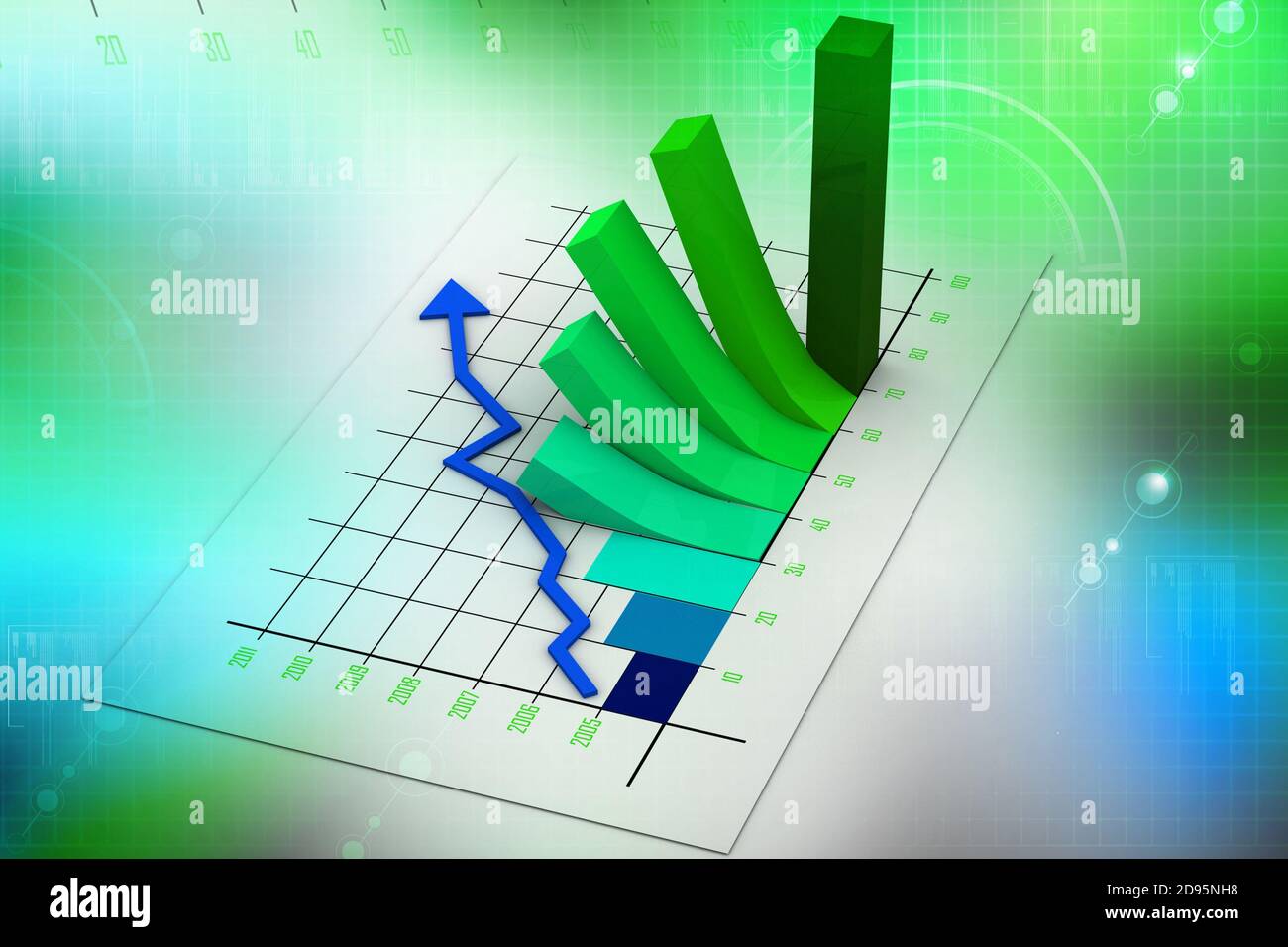 business graph with chart Stock Photo - Alamy