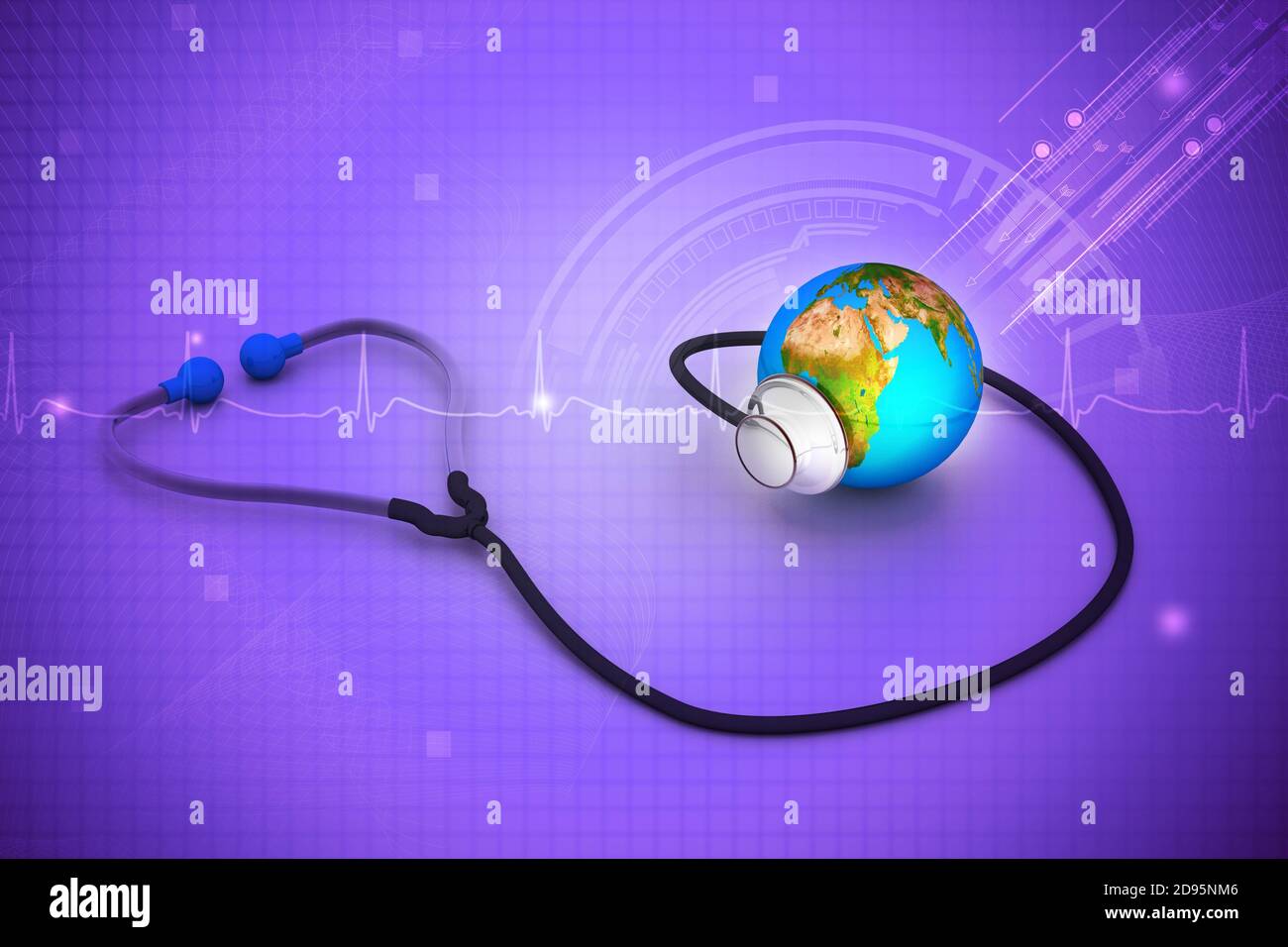 Globe and stethoscope Stock Photo - Alamy