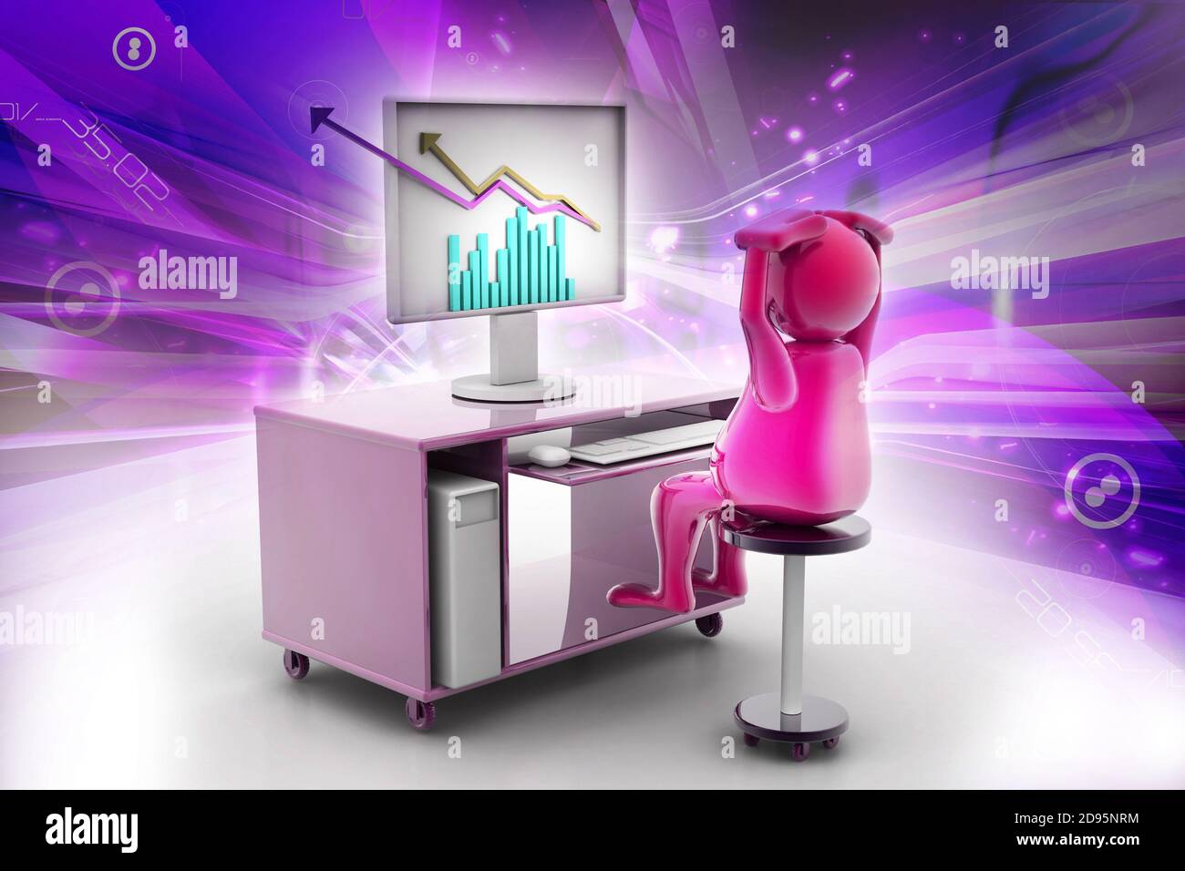 Business graph on the monitor. New business growth concept Stock Photo ...
