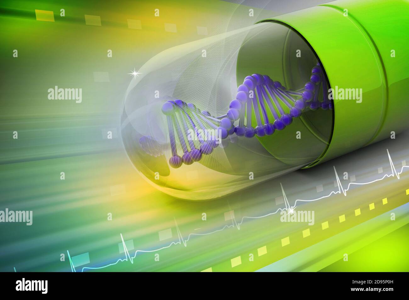 3d illustration of Dna inside the capsule Stock Photo - Alamy
