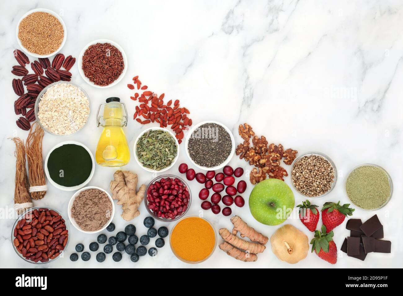 Super food with herbal medicine for a healthy lifestyle with plant ...