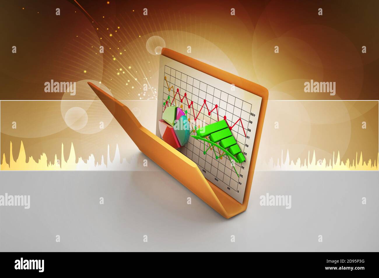 folder with diagram, chart, graph Stock Photo - Alamy