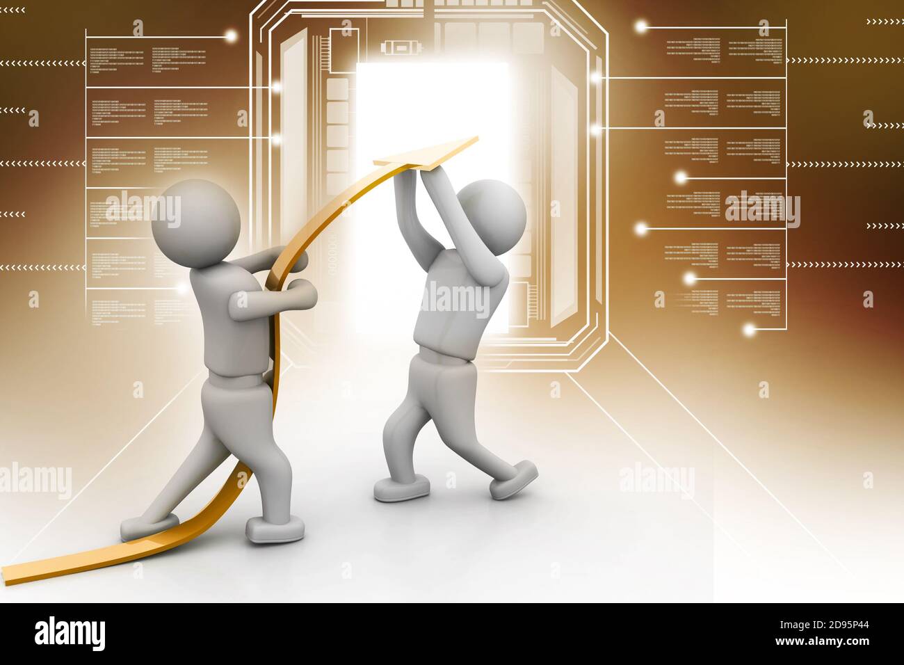 Growing business graph with people Stock Photo - Alamy