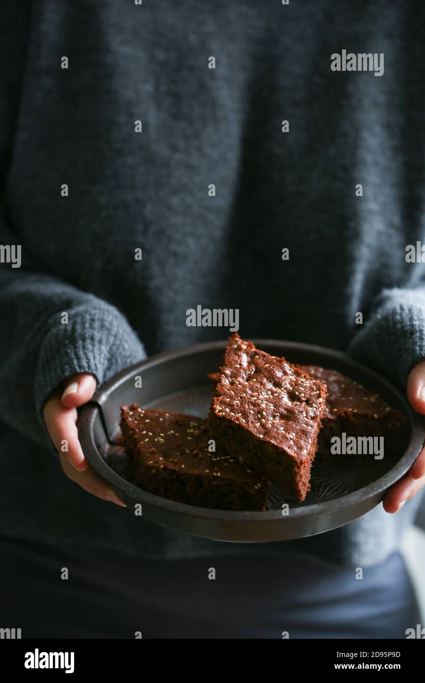 Chestnut, cocoa brownie Stock Photo - Alamy