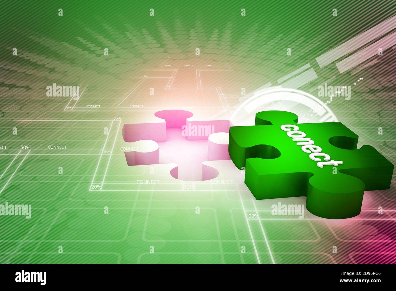 3d multi use connect puzzle in white background Stock Photo - Alamy